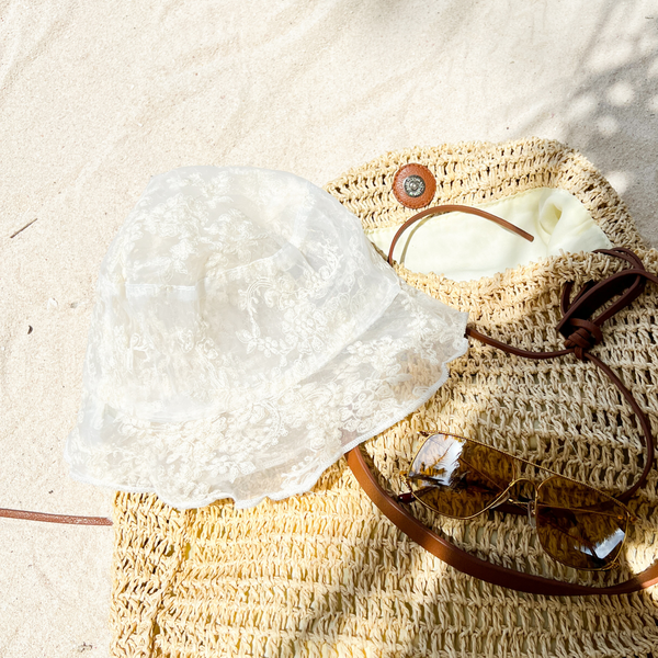 Lace Embroidered Bucket Hat in Tulip – Nadora Iman